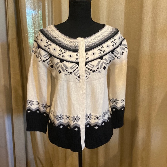 Sundance | Sweaters | Sundance Fair Isle Cardigan Wool Blend Snowflake ...